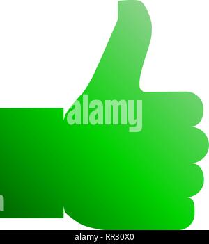 Like symbol icon - green gradient outline, isolated - vector ...