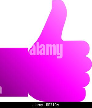 Like symbol icon - purple gradient outline, isolated - vector ...