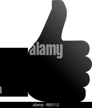 Like symbol icon - black gradient outline, isolated - vector ...
