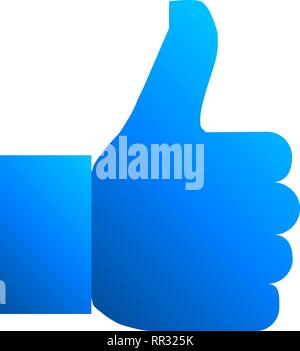 Like symbol icon - blue gradient outline, isolated - vector ...