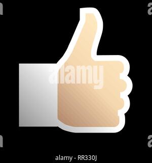 Like symbol icon - white gradient, isolated - vector illustration Stock ...