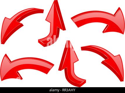 Red bold arrows. 3d shiny signs Stock Vector Image & Art - Alamy