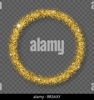 Gold Glitter Frame With Bland Shadows Isolated On Transparent Background. Abstract Shiny Texture ...