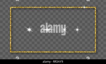 Gold Glitter Frame With Bland Shadows Isolated On Transparent Background. Abstract Shiny Texture ...