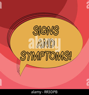 Conceptual hand writing showing Signs And Symptoms. Concept meaning ...