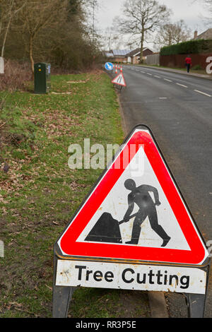 Tree cutting warning sign Stock Photo: 47514393 - Alamy