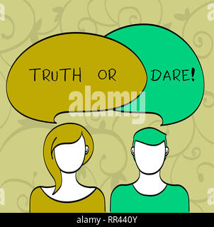 Writing note showingTruth Or Dare. Business photo showcasing Tell the ...