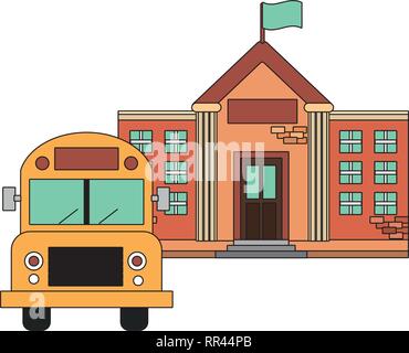 School building cartoon Stock Vector Art & Illustration, Vector Image ...