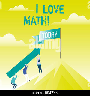 Writing note showing I Love Math. Business photo showcasing To like a ...