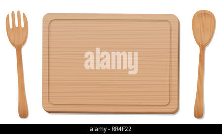 Wooden kitchen utensils, tools and equipment on violet background. 3d ...