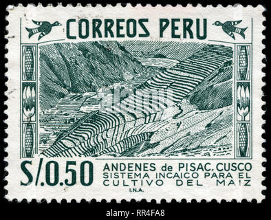 Postage stamp from Peru in the Peruvian Exhibition in Paris series ...
