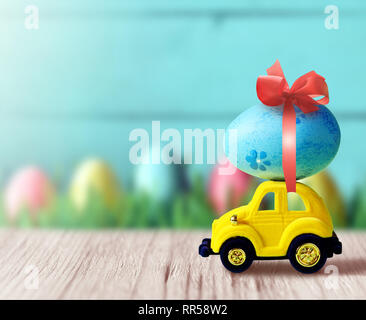 Easter concept on wood Stock Photo - Alamy