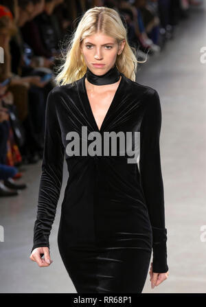Model Devon Windsor walks the runway during the Etam Winter 2019/Summer ...