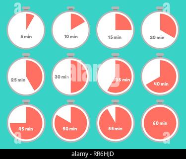 Set of timers with time intervals every five minutes Stock Vector Image ...