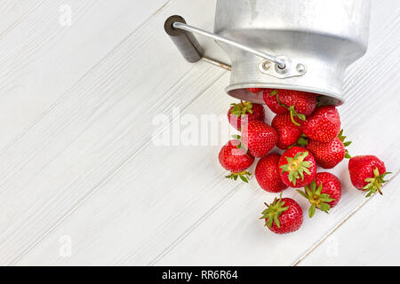 Strawberry Scattered from Bucket Stock Photo - Alamy
