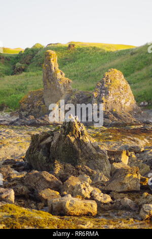 The Rock and Spindle at Sunset. Volcanic Neck of Tuff and Basalt ...