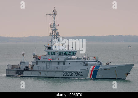 UK Border Force cutter HMC Searcher returning to Portsmouth, UK from ...