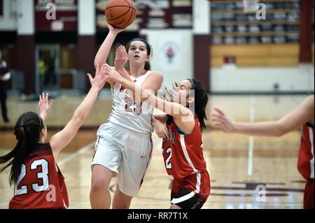 Illinois, USA. Player getting off a shot above the floor and a ...