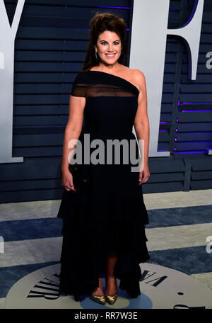 Monica Lewinsky arrives at the Vanity Fair Oscar Party on Sunday, March ...