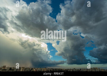 High clouds, a visible mass of condensed water vapor floating in the ...