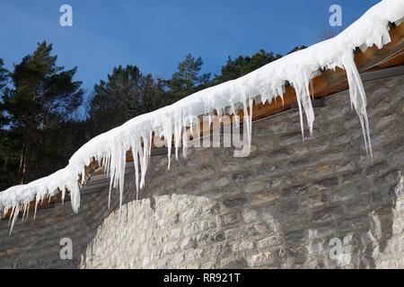 Icicles Canfranc Valley, Pyrenees, Huesca Province, Aragon, Spain Stock ...