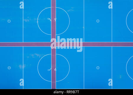 Aerial view looking down at netball and basketball courts Stock Photo ...