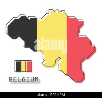 Cartoon map of Belgium. Travel illustration with landmarks, buildings ...