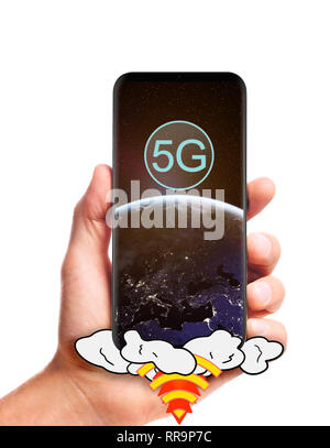 hand holding 5g smartphone Stock Photo - Alamy