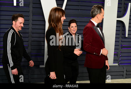 Ben Falcone, left, and Melissa McCarthy arrive at the 83rd Golden ...