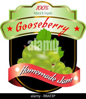 Vector label design of gooseberry jam Stock Vector Image & Art - Alamy
