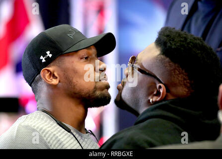 Jarrell Miller during a press conference at Portman Road, Ipswich ...
