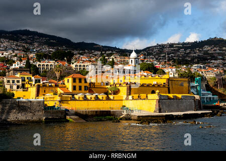 Sao Tiago Fort, Funchal City, Madeira Island, Portugal, Europe Stock ...