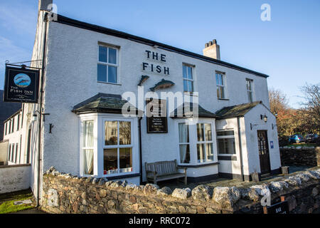 The Fish Inn pub and restaurant at Lake Buttermere, Lake District ...