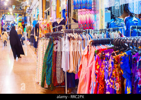 Skirts and dresses at Tehran Grand Bazaar, Iran Stock Photo - Alamy