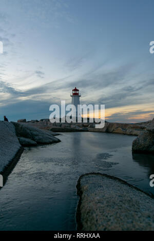 lighthouse at sunset behind frozen pond Stock Photo - Alamy