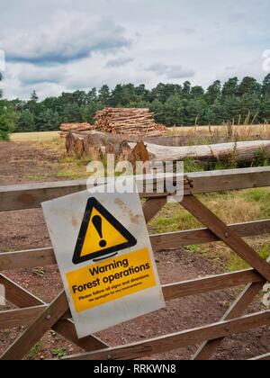 Warning signs in a forest area Stock Photo - Alamy