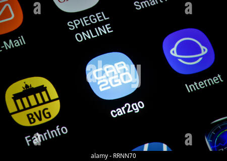 Smartphone, display, ext., Car2go, Display, App Stock Photo - Alamy