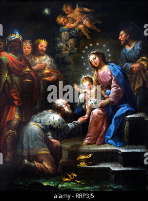 The Adoration of the Magi by Jerónimo Ezquerra (1660-1733).Spanish painter.Baroque period.La ...