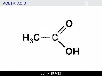 Acetic acid (ethanoic) molecule. Structural chemical formula and molecule model. Sheet of paper ...