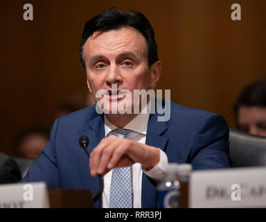 Pascal Soriot, Chief Executive Officer, AstraZeneca PLC, leaves after ...