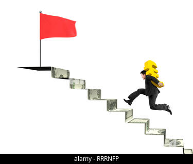 Businessman in the goal concept carrying letters Stock Photo - Alamy