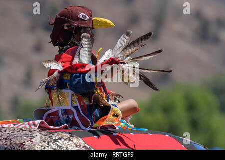 Native American on a float in Macy s 50th annual Thanksgiving Parade in ...