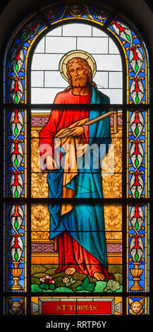 Saint Thomas the Apostle, stained glass window in the San Michele in ...