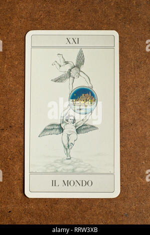 tarot Major Arcana card of The World Stock Photo - Alamy