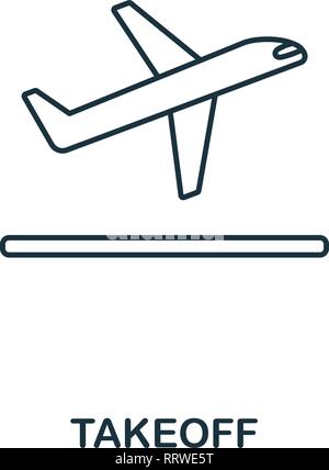 Takeoff icon from airport collection. Simple line Takeoff icon for ...
