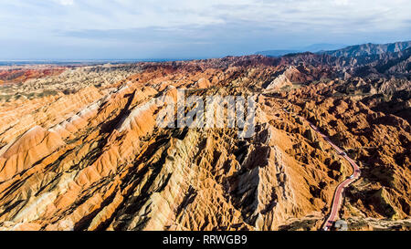 Top View of Rainbow Mountains Geological Park. Drone Photo Stripy ...