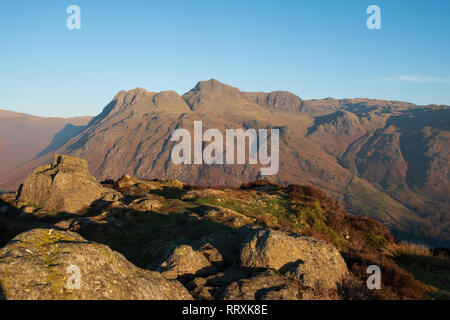 Langdale Pikes from Side Pike, Lake District, Cumbria, England Stock ...