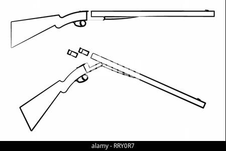 12 gauge shotgun simple. Outline only Stock Vector Image & Art - Alamy
