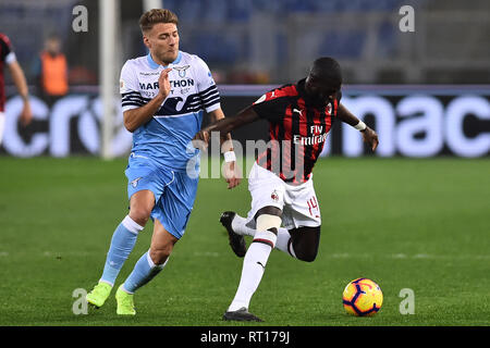 Ciro Immobile of Lazio and Tiemoue Bakayoko of Ac Milan Milano 24-4 ...