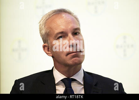 Leverkusen, Germany. 27th Feb, 2019. Werner Baumann (r), Member of the ...